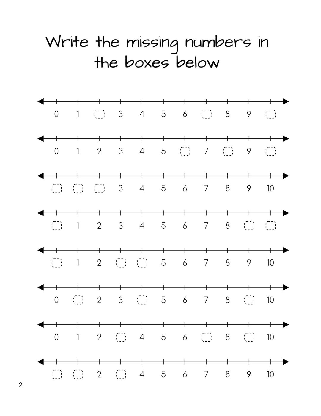Number Line Worksheets to 100 for Preschool and Kindergarten Counting ...