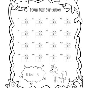 Math Worksheets Grades 3-4 Addition, Subtraction, Multiplication and ...