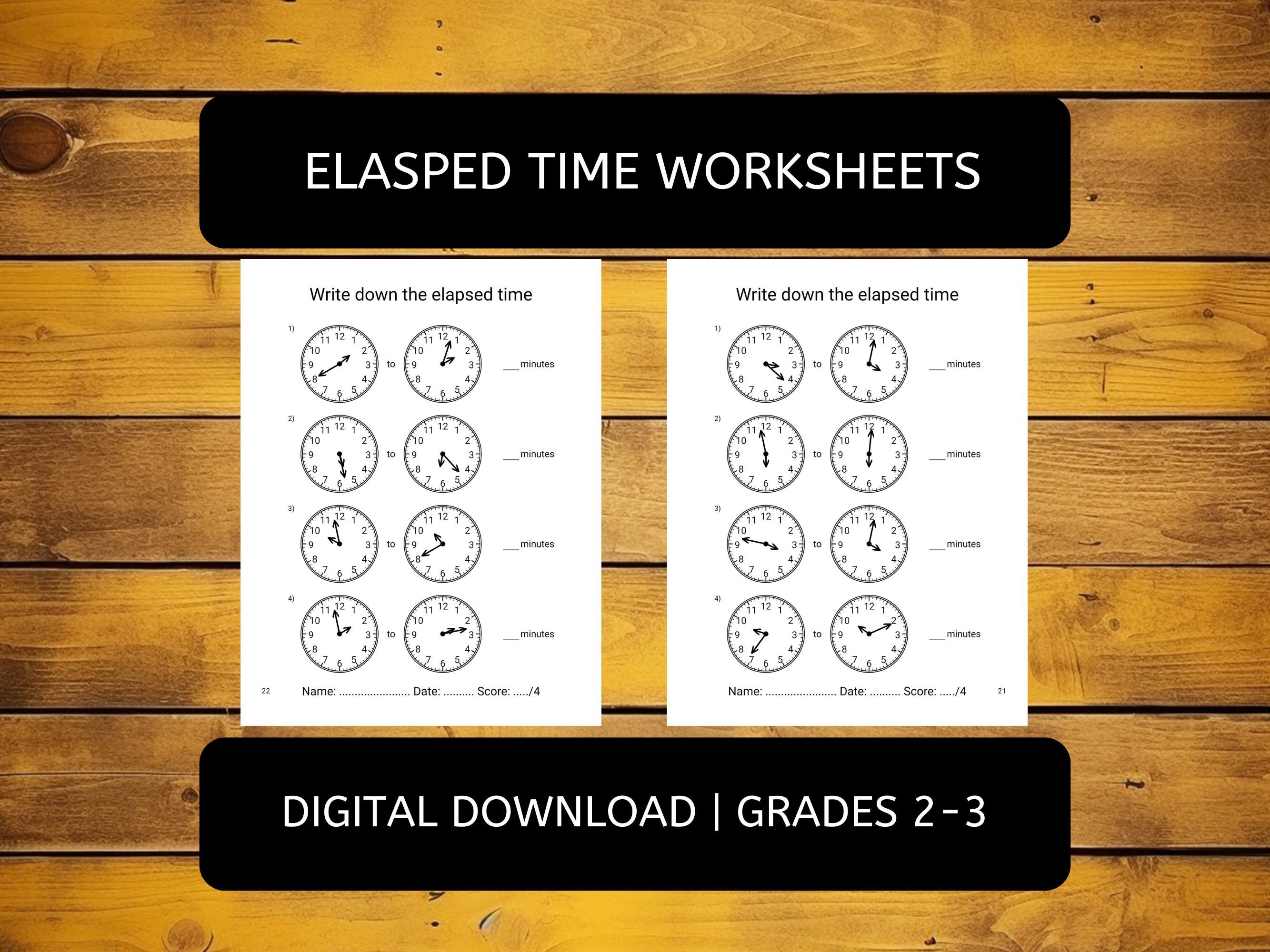 Telling Time Worksheets Grades 2-3 | Homeschool Printable - Etsy