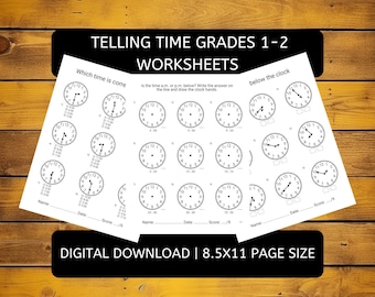 Telling Time Worksheets Grades 2-3 - Etsy