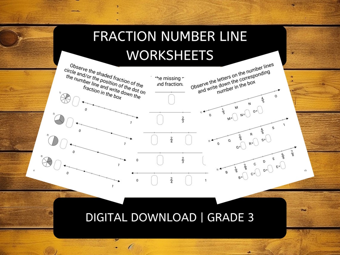 Fraction Number Line Worksheets Grade 3 - Etsy