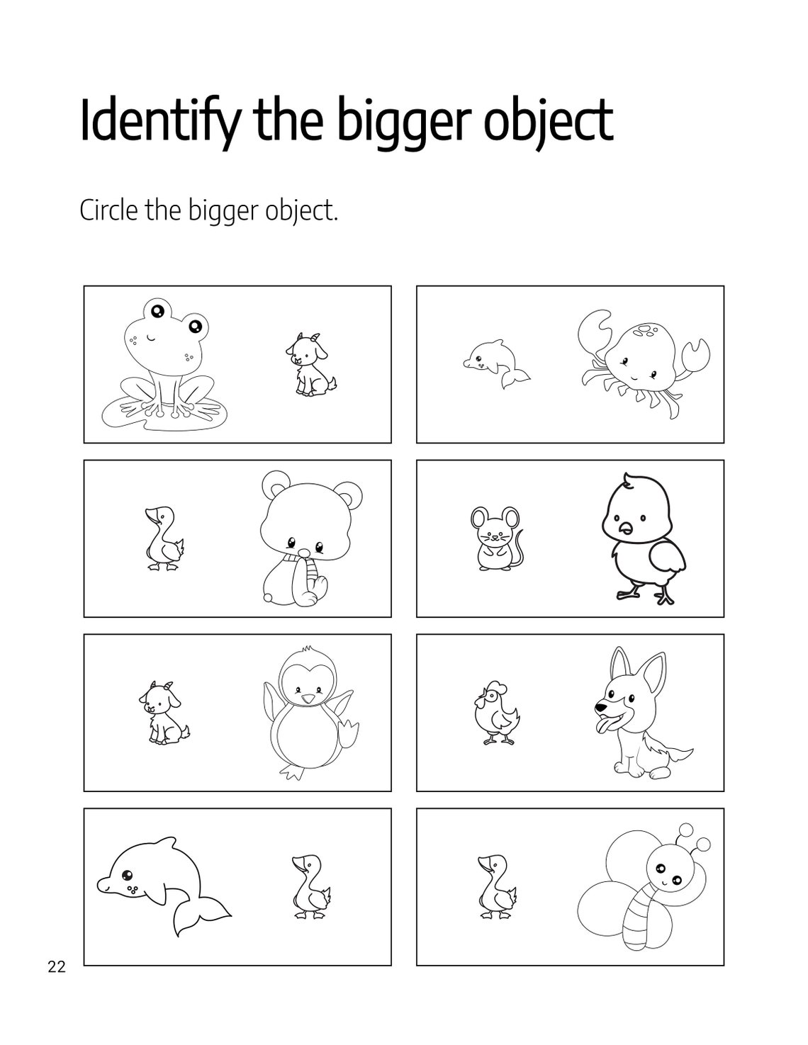 Measurement Worksheets Preschool Relative Size of Objects - Etsy