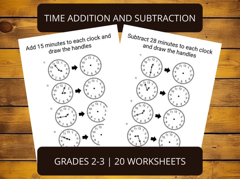 Time Addition and Subtraction Worksheets | Homeschool Printable ...