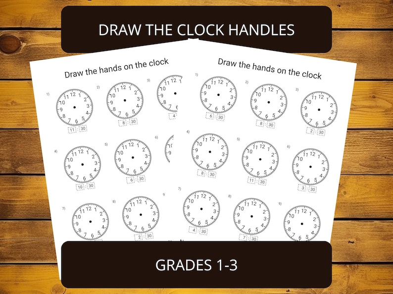 Telling Time Worksheets Grades 1-3 | Hour, Half Hour, Five Minute ...