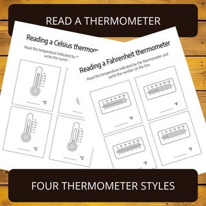 Printable Read a Thermometer Temperature Worksheets | Celsius and ...