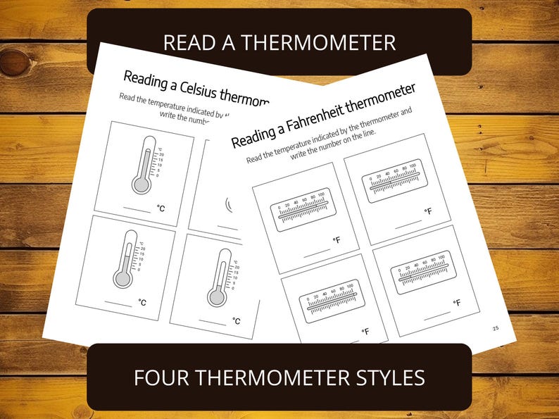 Printable Read a Thermometer Temperature Worksheets | Celsius and ...