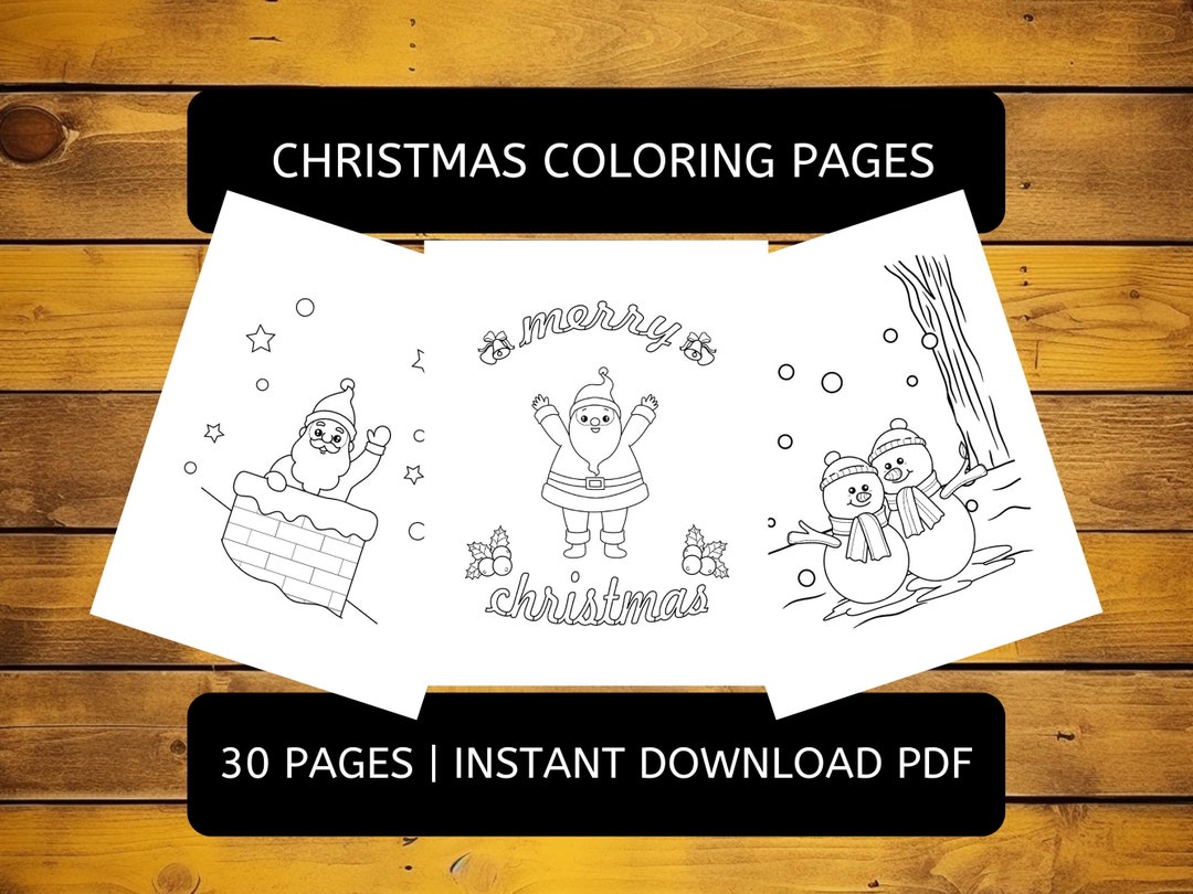 30 Printable Christmas Coloring Drawings for Kids 3-6 - Etsy