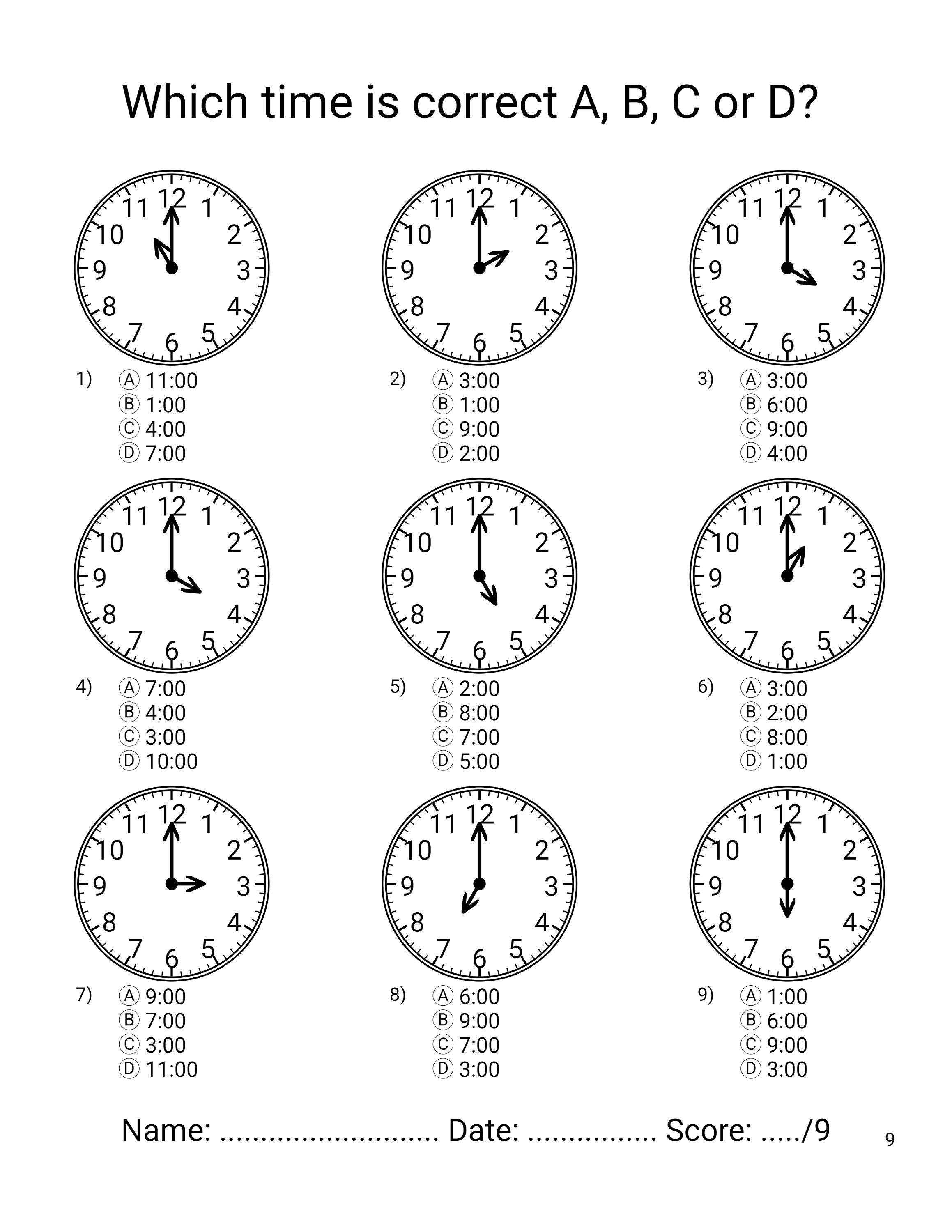 Telling Time Worksheets Grades 1-3 - Etsy