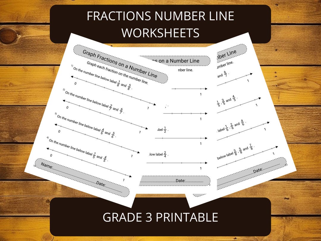 Math Fractions Number Line Worksheets Grade 3 | Graph Fractions ...