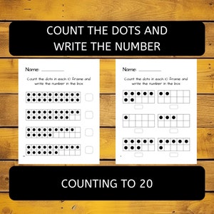Counting Using Ten Frames for Preschool Numbers to 20 | Math Worksheets ...