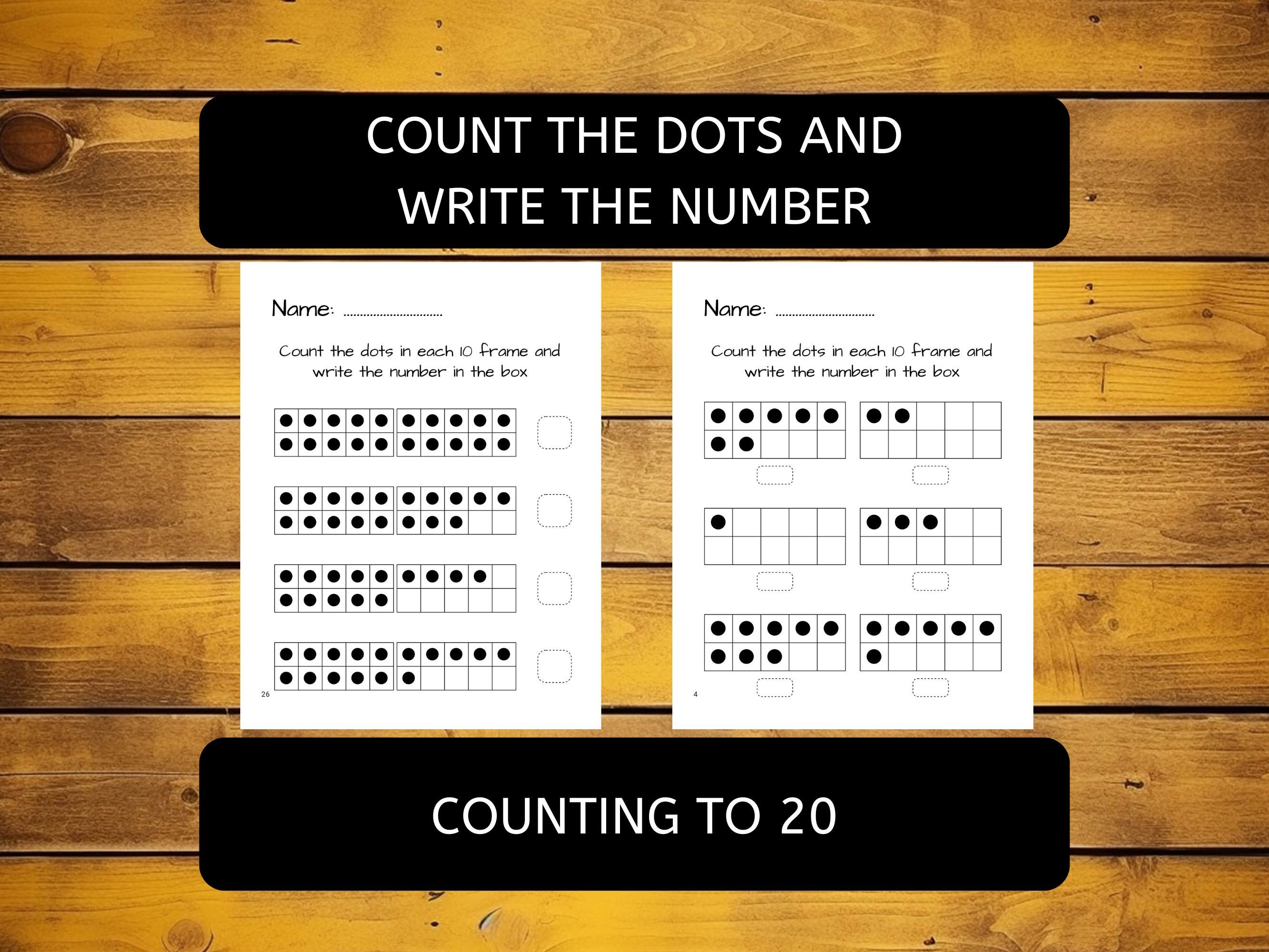 Counting Using Ten Frames for Preschool Numbers to 20 | Math Worksheets ...