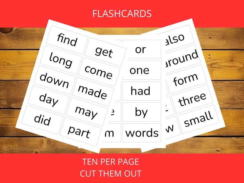 Fry Sight Words Flashcards Printable Bundle First-tenth Hundred | High ...