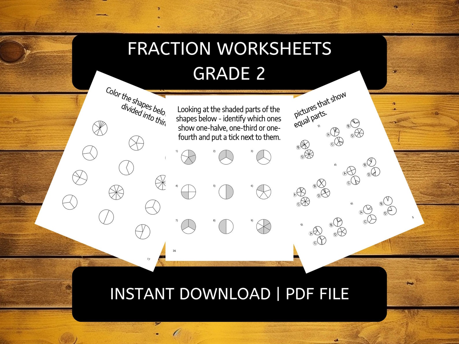 Fraction Worksheets Grade 2 - Etsy