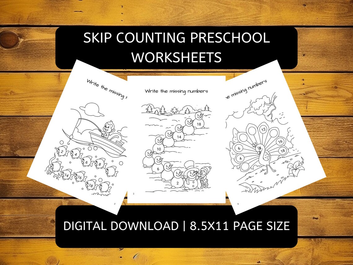 Skip Counting Worksheets Preschool Math - Etsy