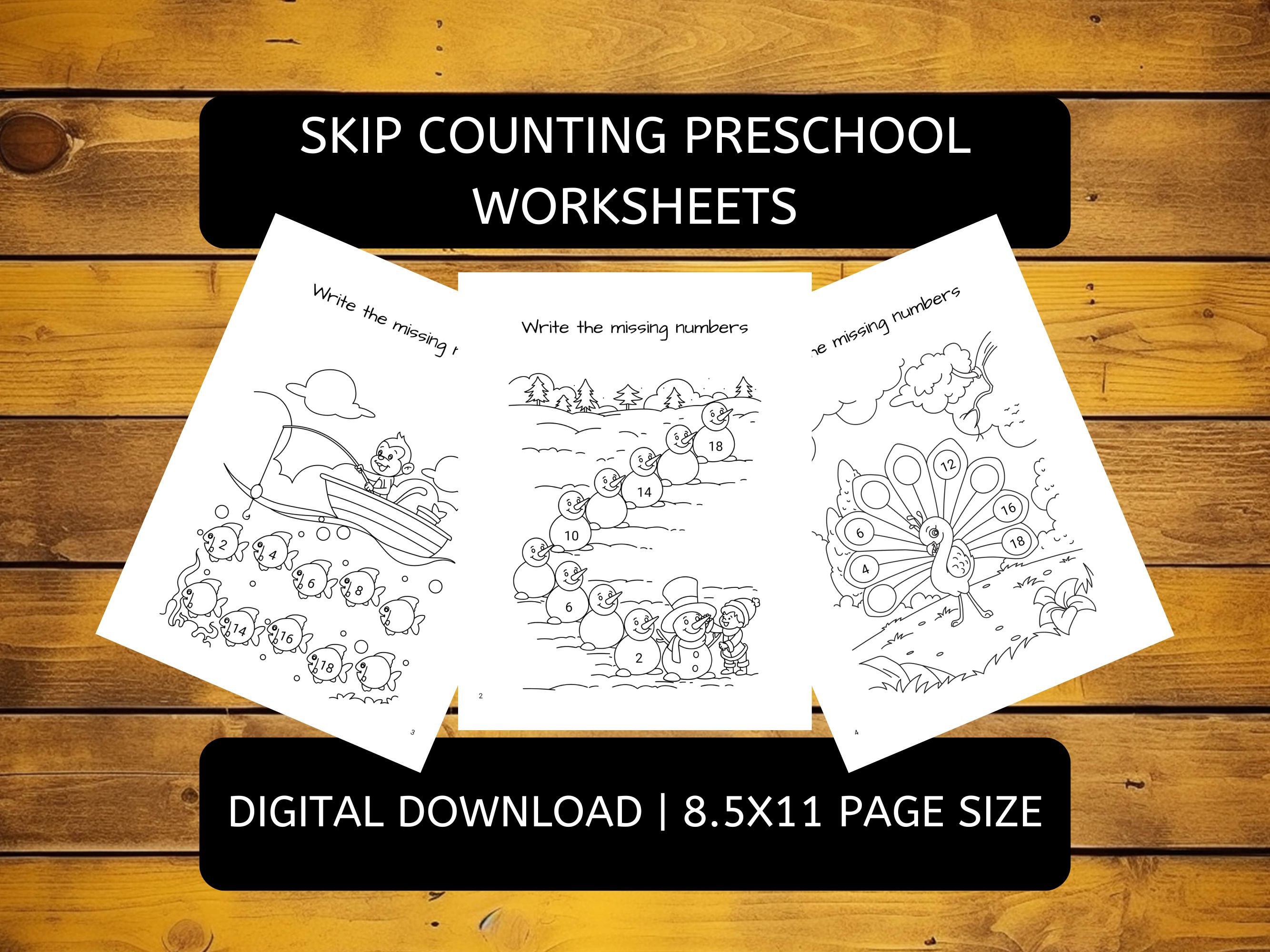 Skip Counting Worksheets Preschool Math - Etsy
