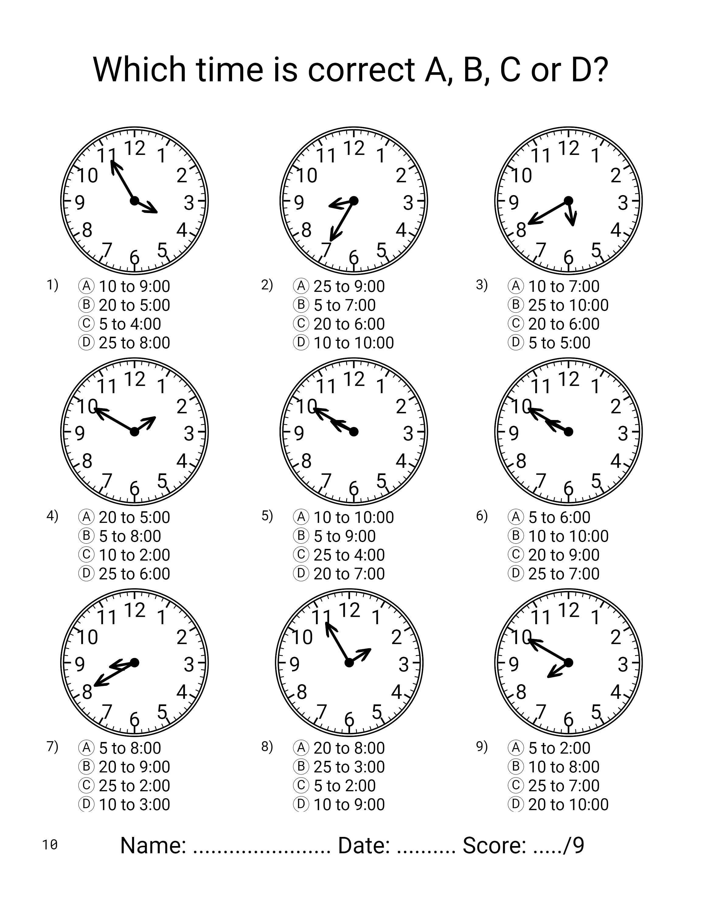 Telling Time Worksheets Grades 2-3 - Etsy