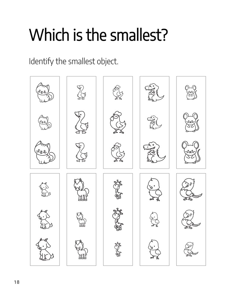 Measurement Worksheets Preschool Relative Size of Objects - Etsy