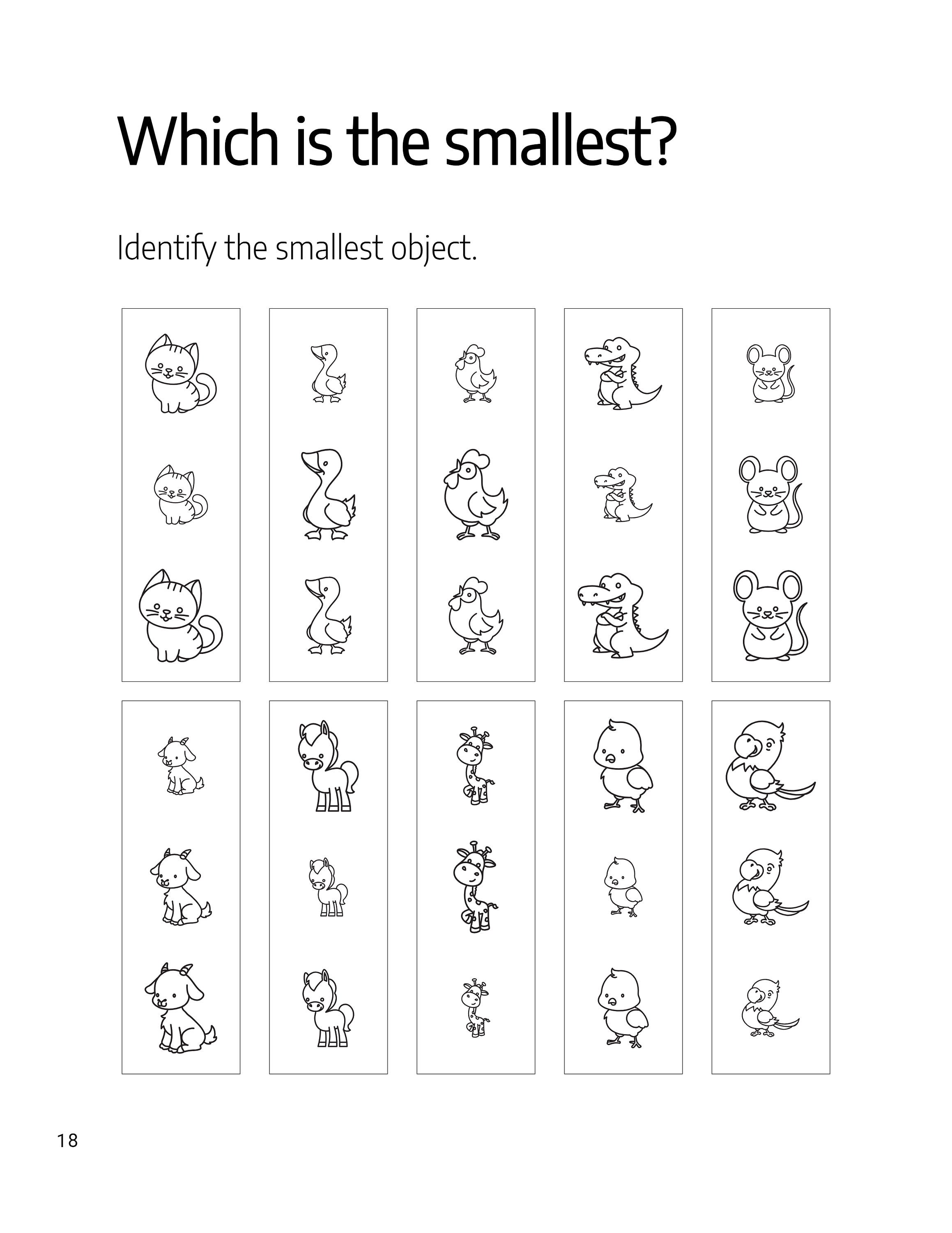 Measurement Worksheets Preschool Relative Size of Objects - Etsy