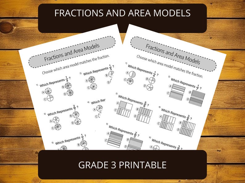 Math Fractions Worksheets Grade 3 Printable | Visual Models ...
