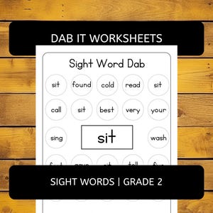 Printable Sight Words Dab It Worksheets | Grade 2 - Etsy