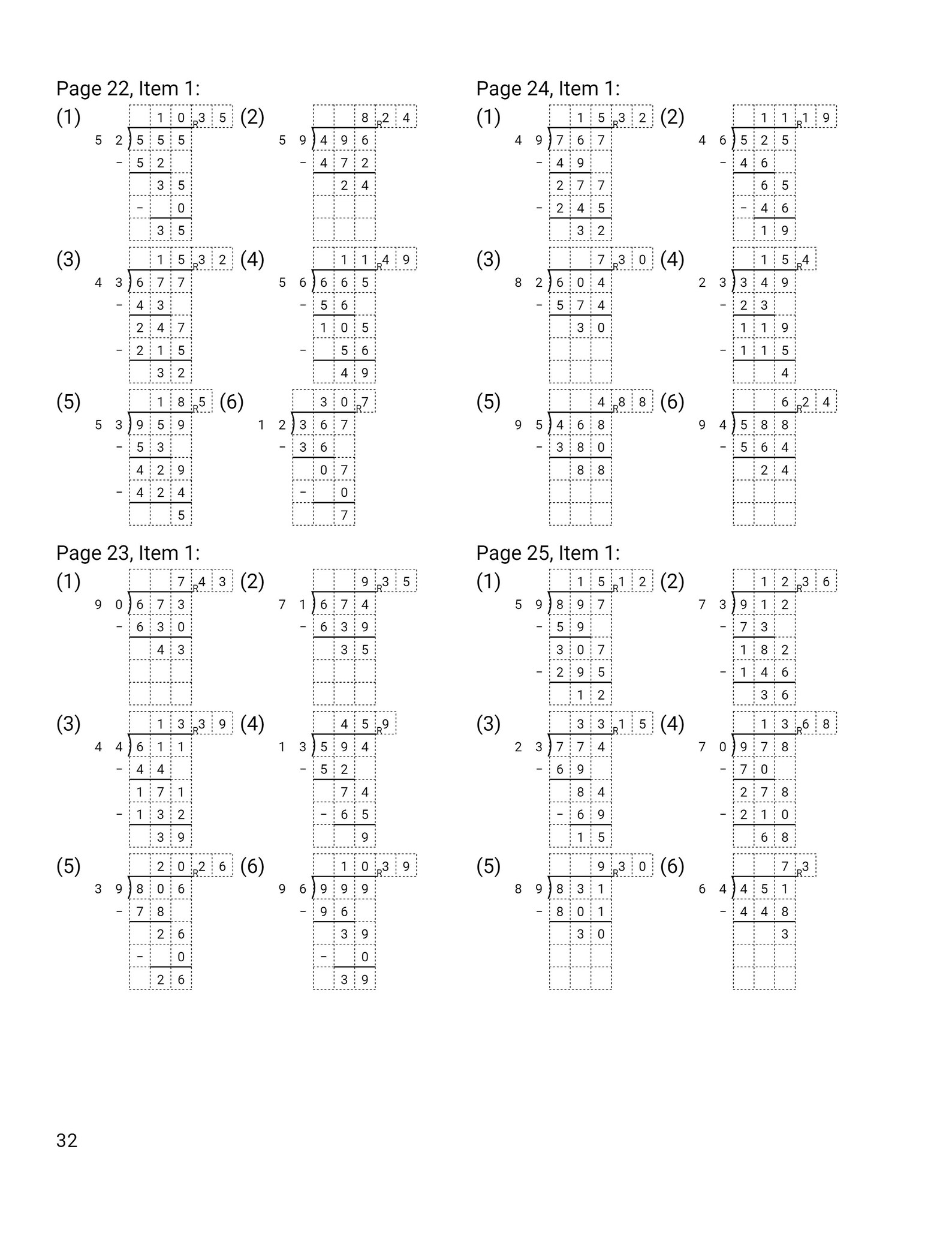 Step Multiplication and Long Division Worksheets for Grades 5-7 - Etsy