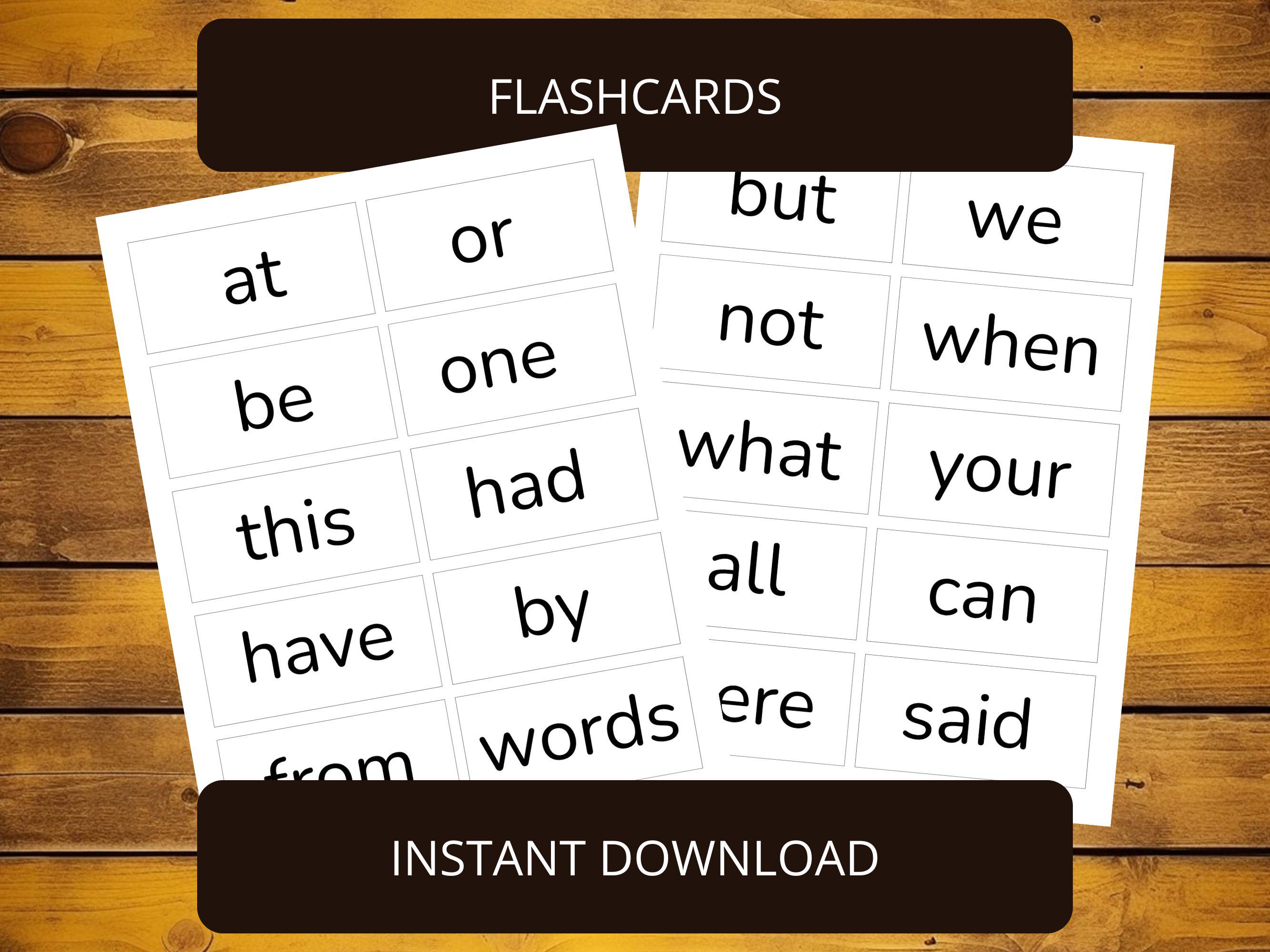 Fry Sight Words Flashcards Printable First Hundred | High Frequency ...