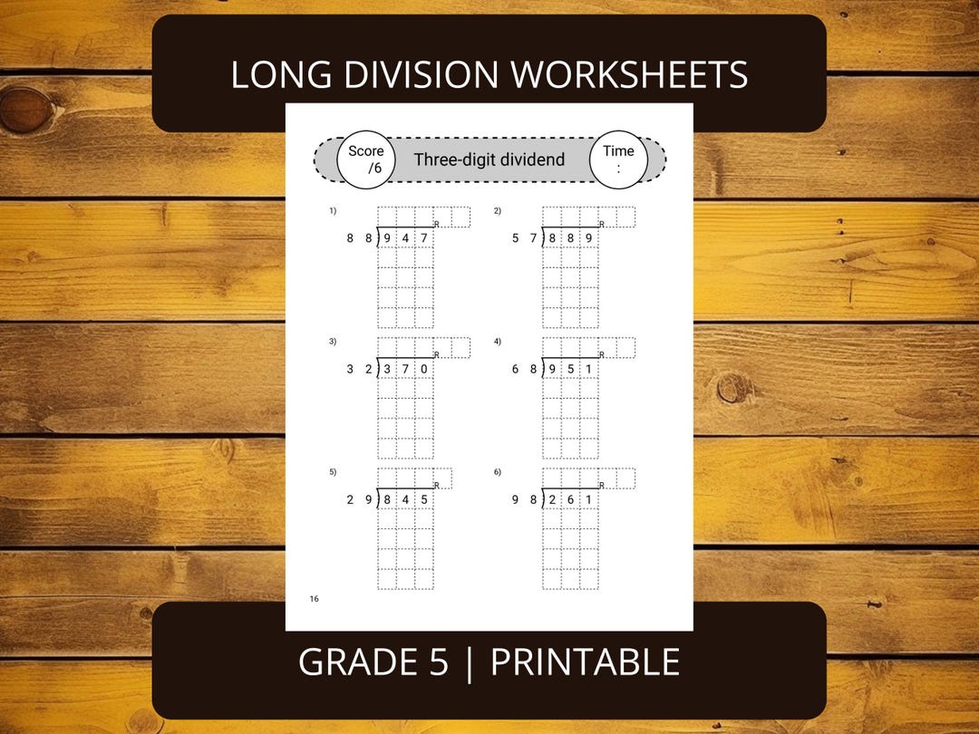 Long Division Math Worksheets Grade 5 | Double Digit Divisor | Triple ...