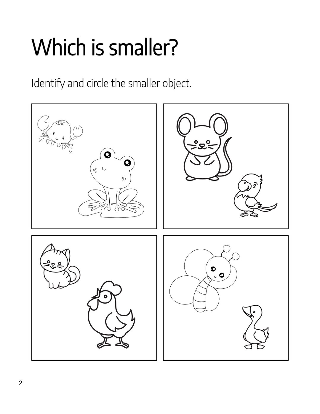 Measurement Worksheets Preschool Relative Size of Objects - Etsy