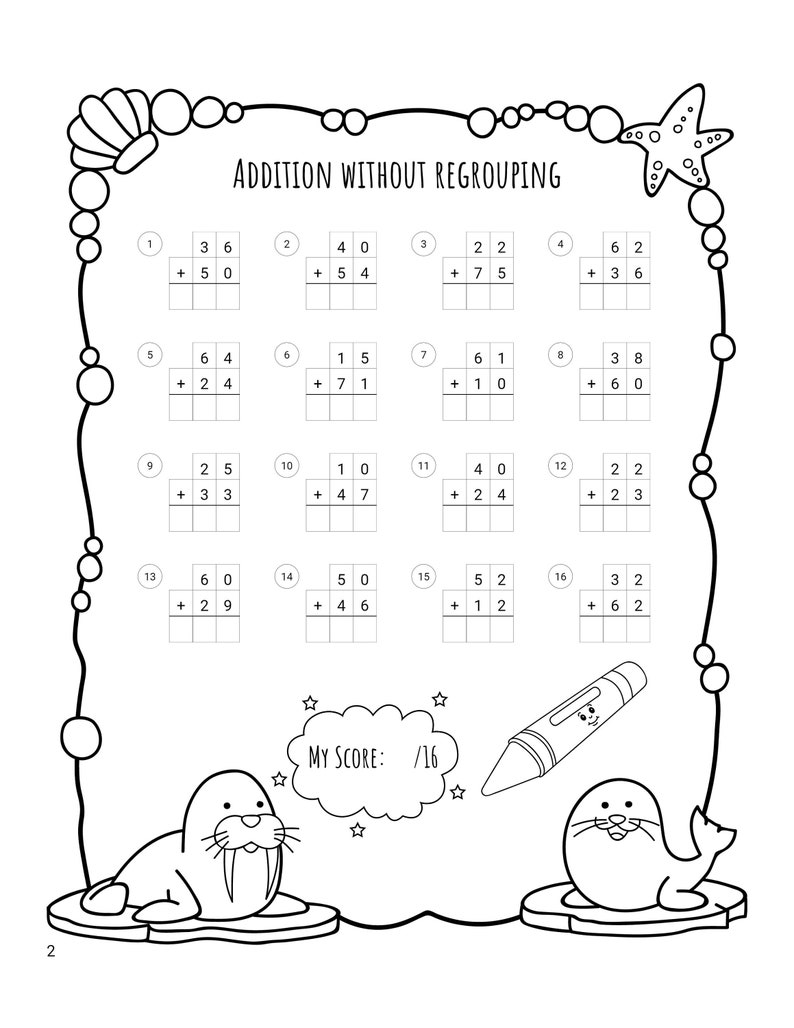 Addition and Subtraction Worksheets for Kids Grades 1-3 - Etsy