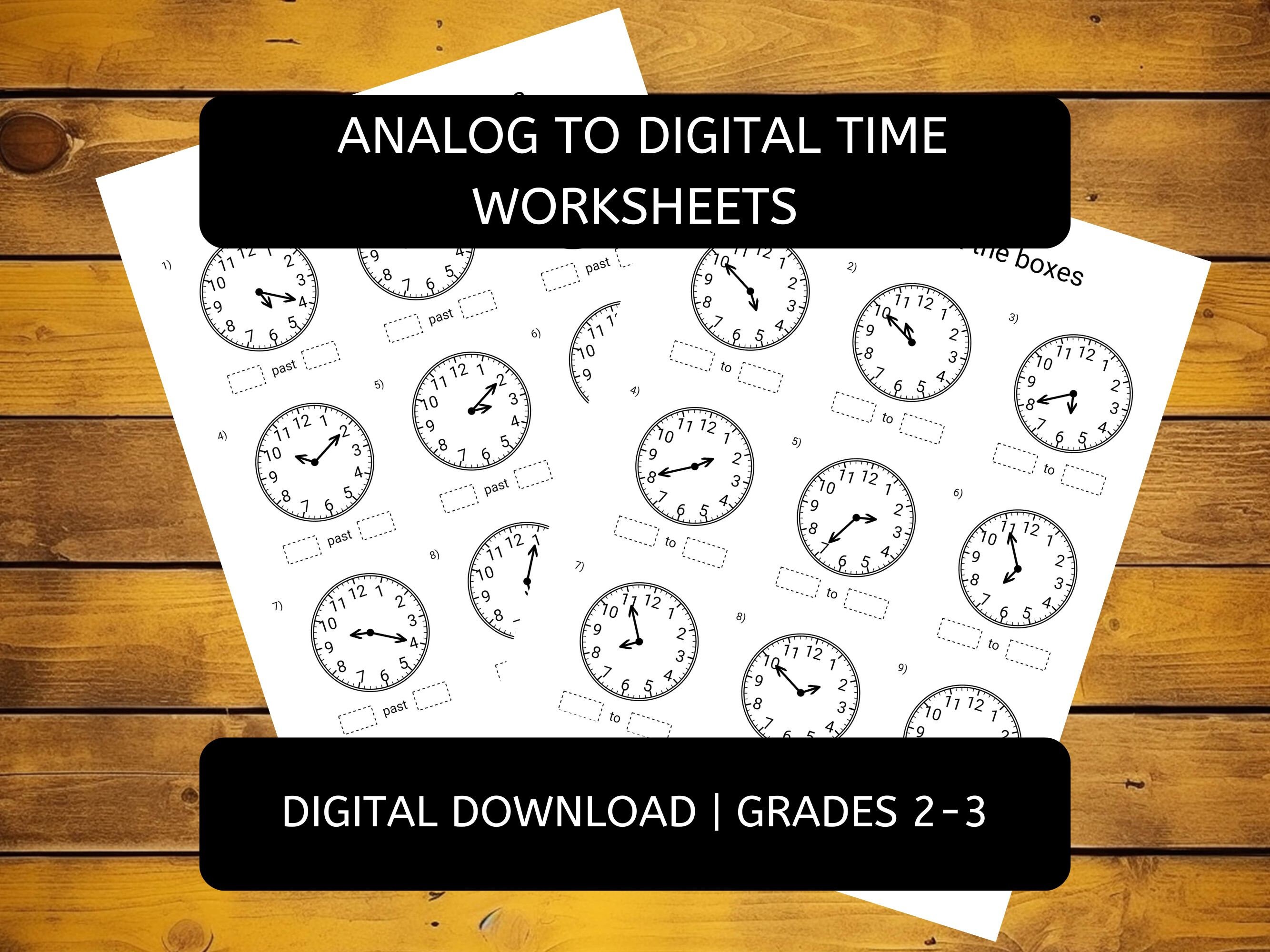 Telling Time Worksheets Grades 2-3 | Homeschool Printable - Etsy