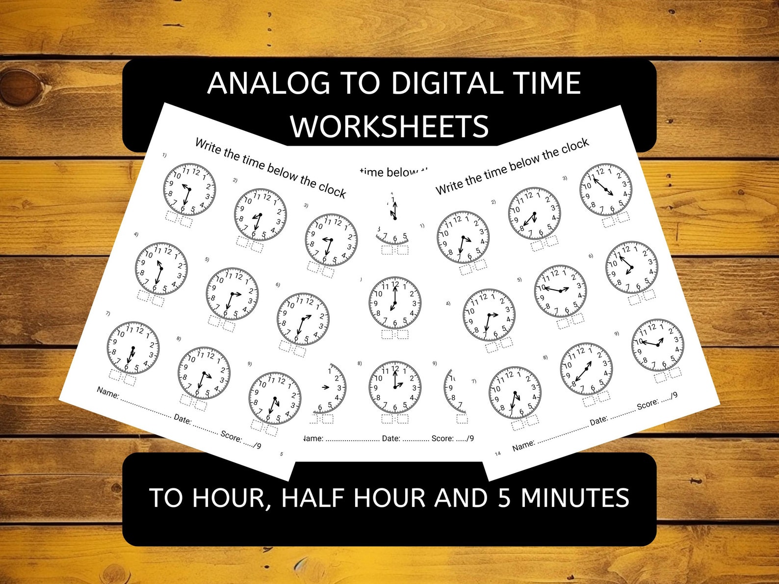 Telling Time Worksheets Grades 1-2, Draw Handles, Multiple Choice and A ...