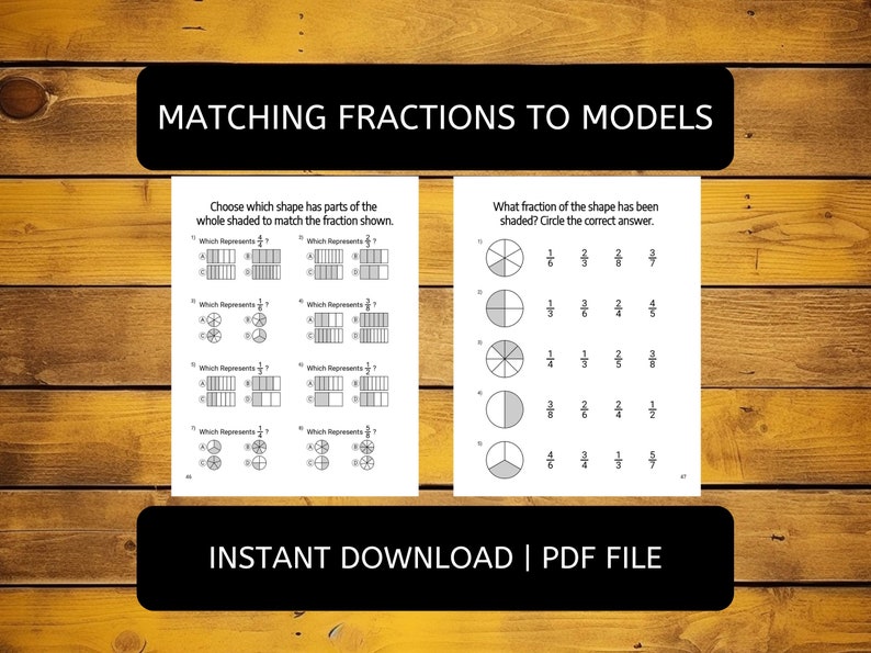 3rd Grade Fractions Worksheets | Math Practice Printable - Etsy