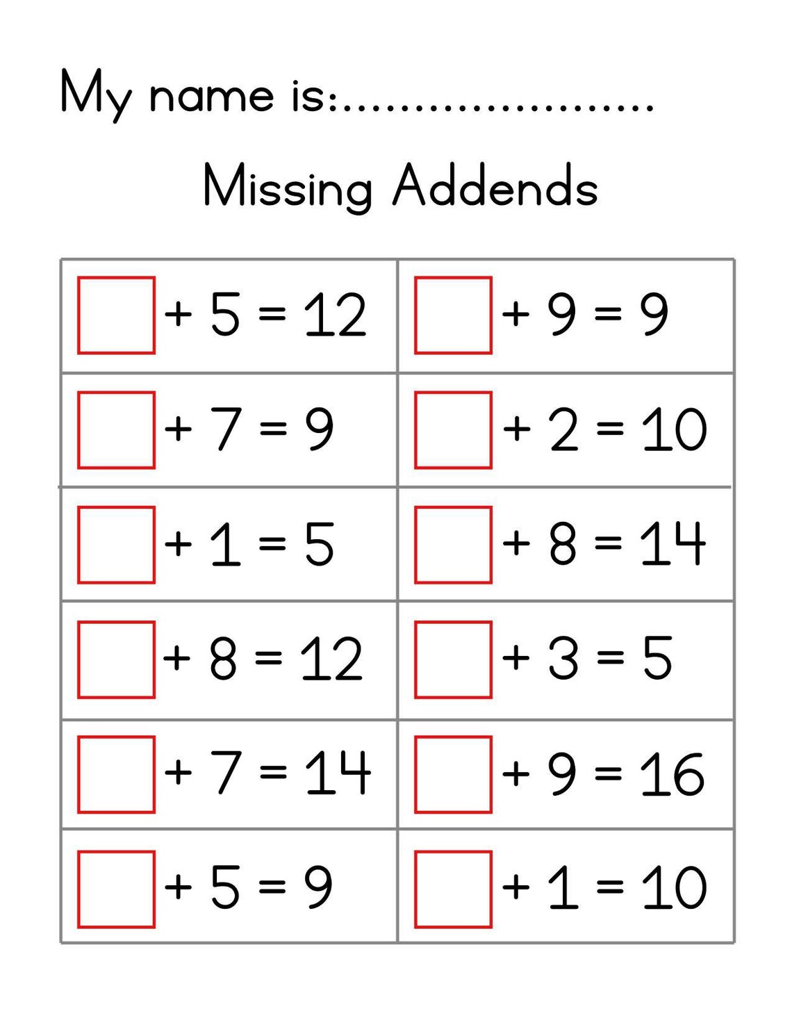 Addition and Subtraction Worksheets Zero to Twenty Kindergarten Math ...
