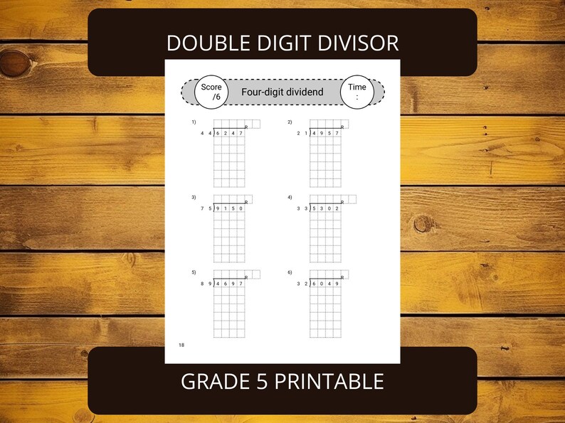 Long Division Math Worksheets Grade 5 | Double Digit Divisor | 4-digit ...