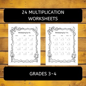 Printable Math Multiplying Practice Worksheets Grades 3-4 | Numbers 1 ...