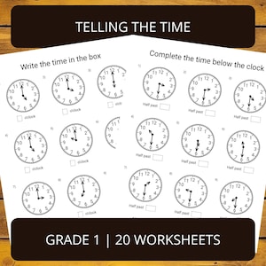 Telling the Time Worksheets Grade 1 | Time to Hour and Half Hour ...