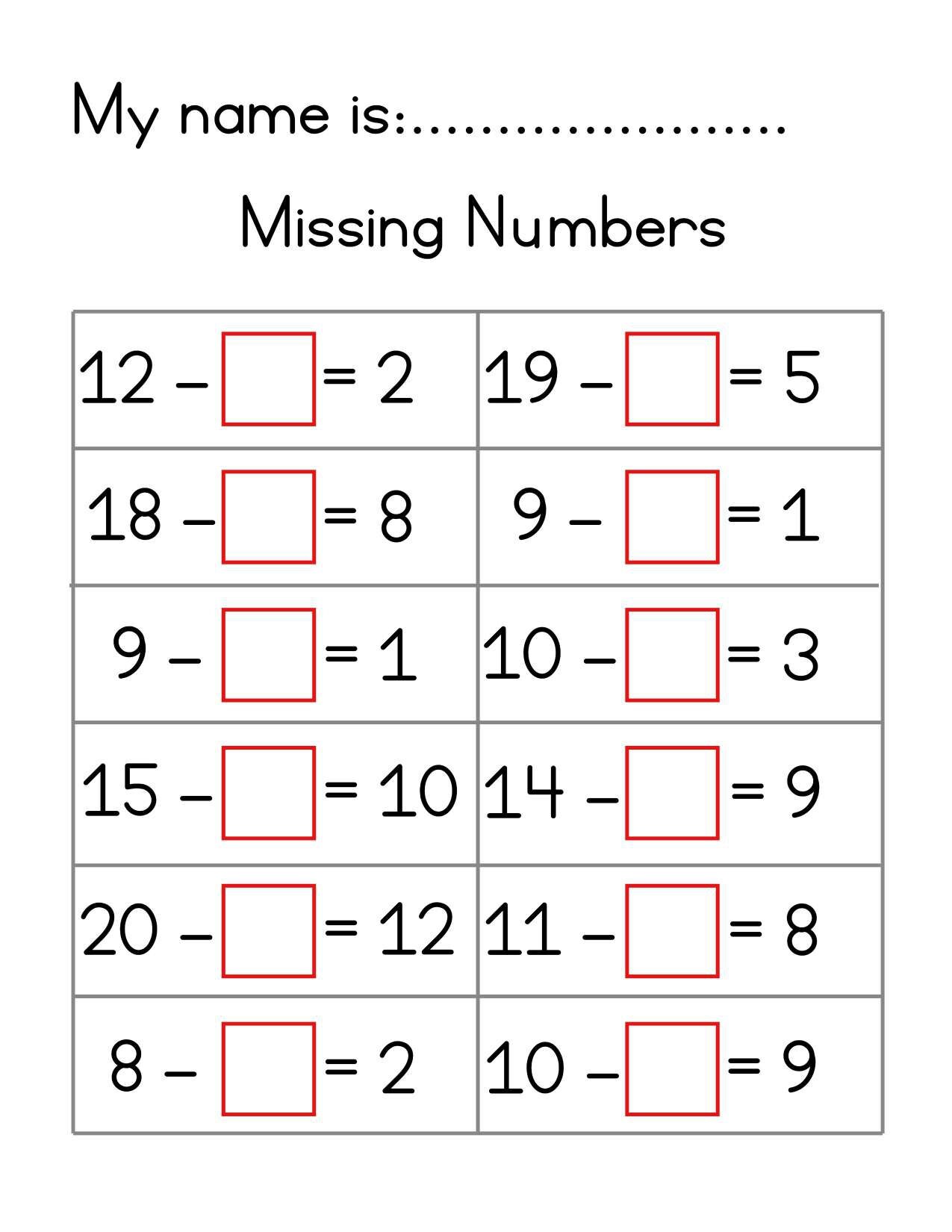 Addition and Subtraction Worksheets Zero to Twenty Kindergarten Math ...