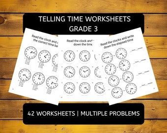Telling Time Worksheets Grades 2-3 - Etsy