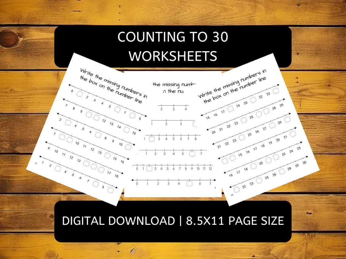 Number Line Worksheets Preschool and Kindergarten Counting - Etsy