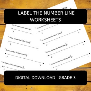 Fraction Number Line Worksheets Grade 3 - Etsy