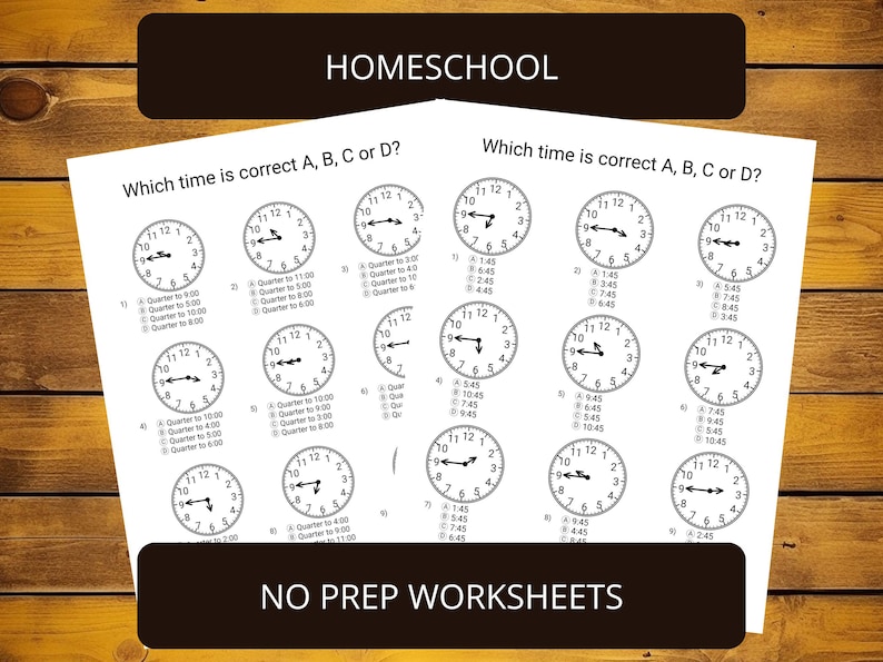 Telling Time Worksheets Grades 1-3 | Hour, Half Hour, Five Minute ...