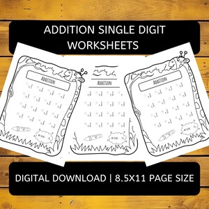 Math Addition Single Digit Worksheets | Numbers 1-9 for Kids Ages 4-6 ...