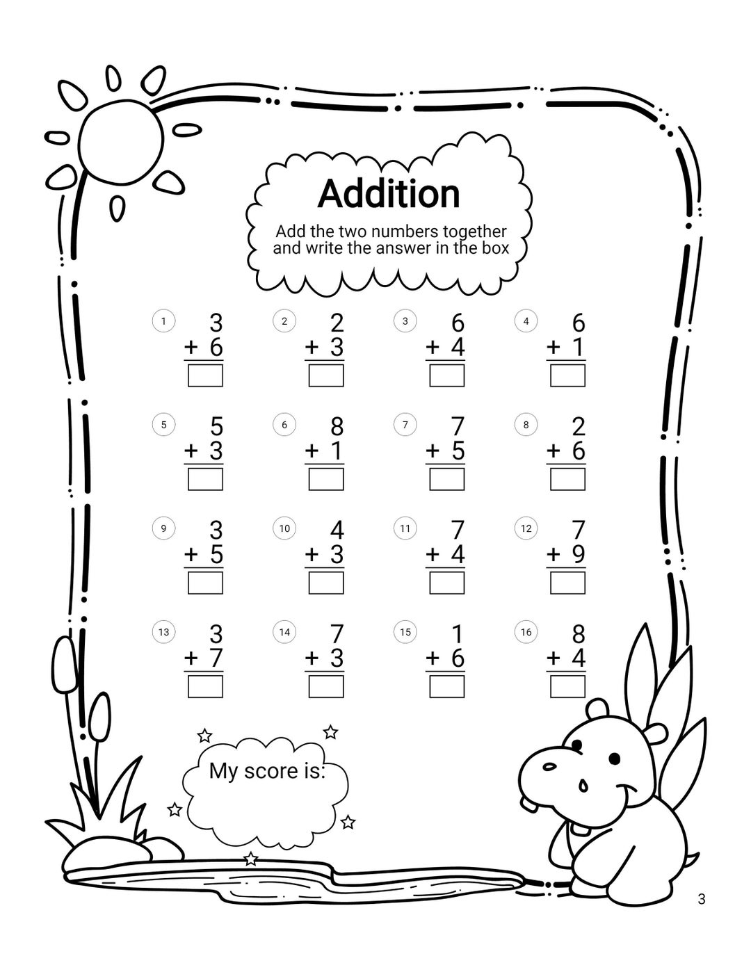 Addition and Subtraction Worksheets Kindergarten Math Practice Single ... Addition and Subtraction Worksheets Kindergarten Math Practice Single ...