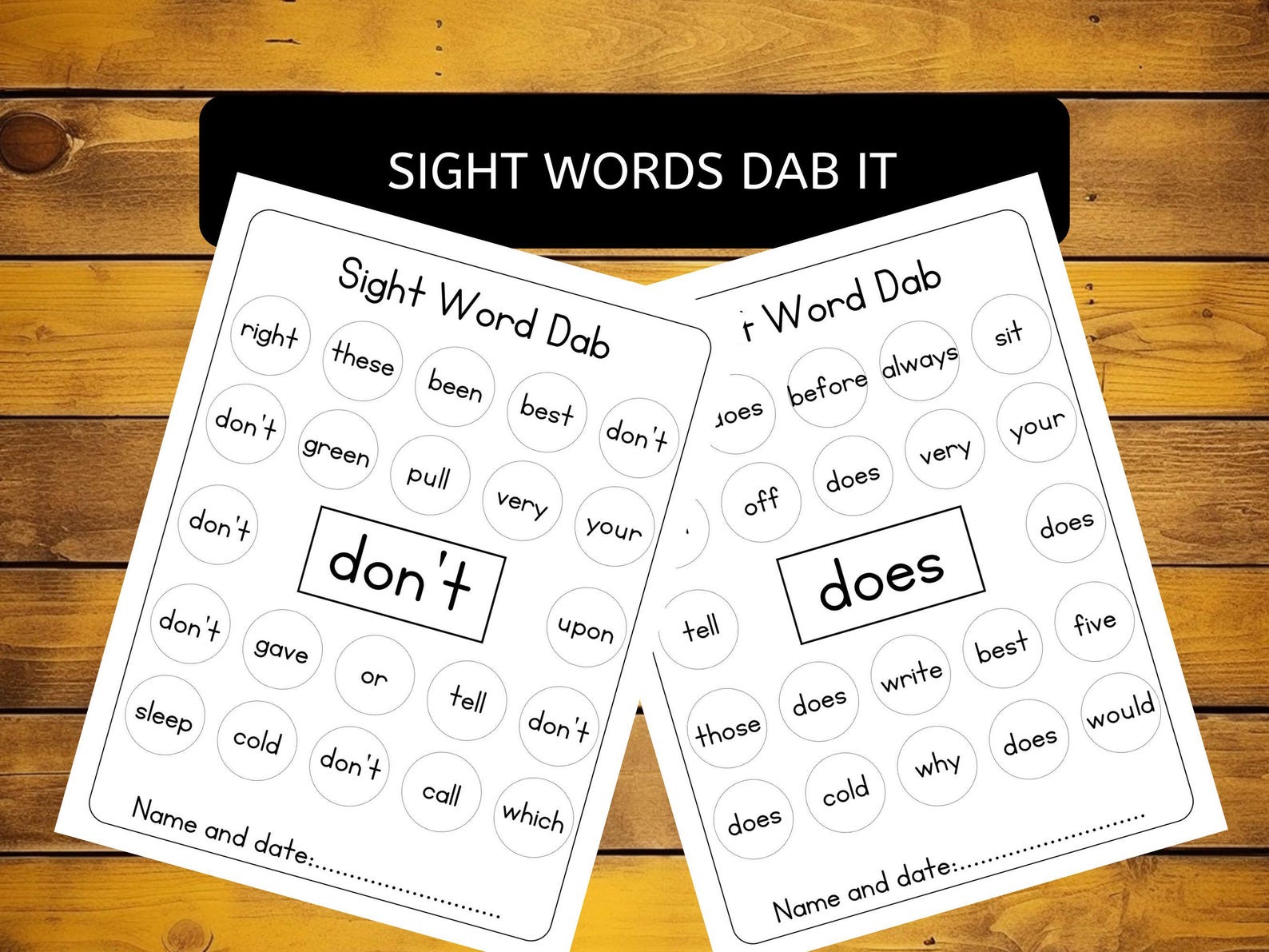 Printable Sight Words Dab It Worksheets | Grade 2 - Etsy