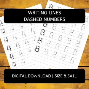 Trace Numbers 1-10 Kindergarten Handwriting Practice - Etsy