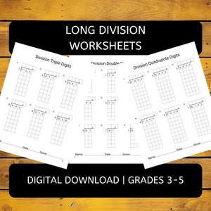 Long Division Worksheets | Single Digit Divisor | Multi-digit Dividend ...