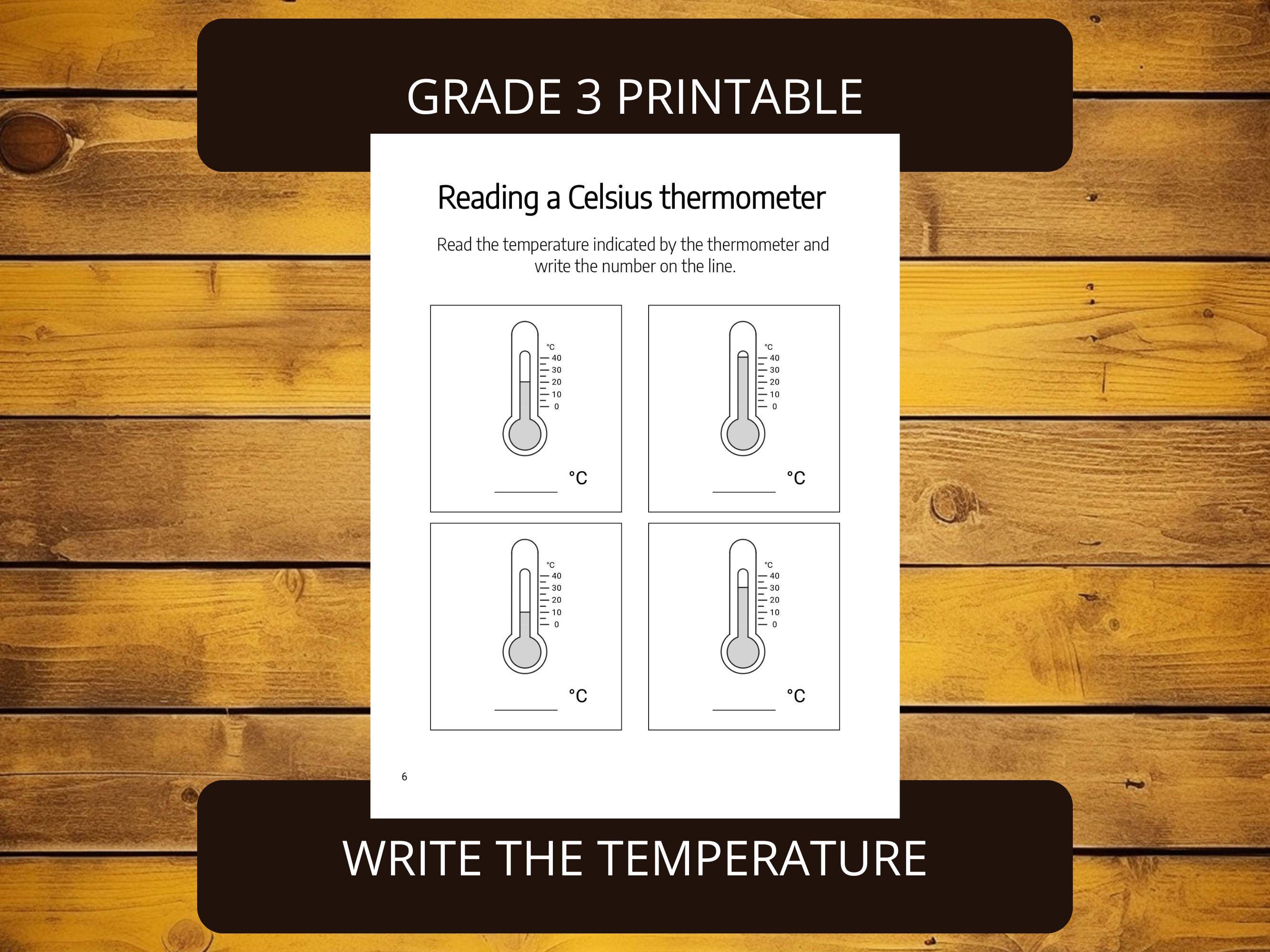 Printable Read a Thermometer Temperature Worksheets | Celsius and ...