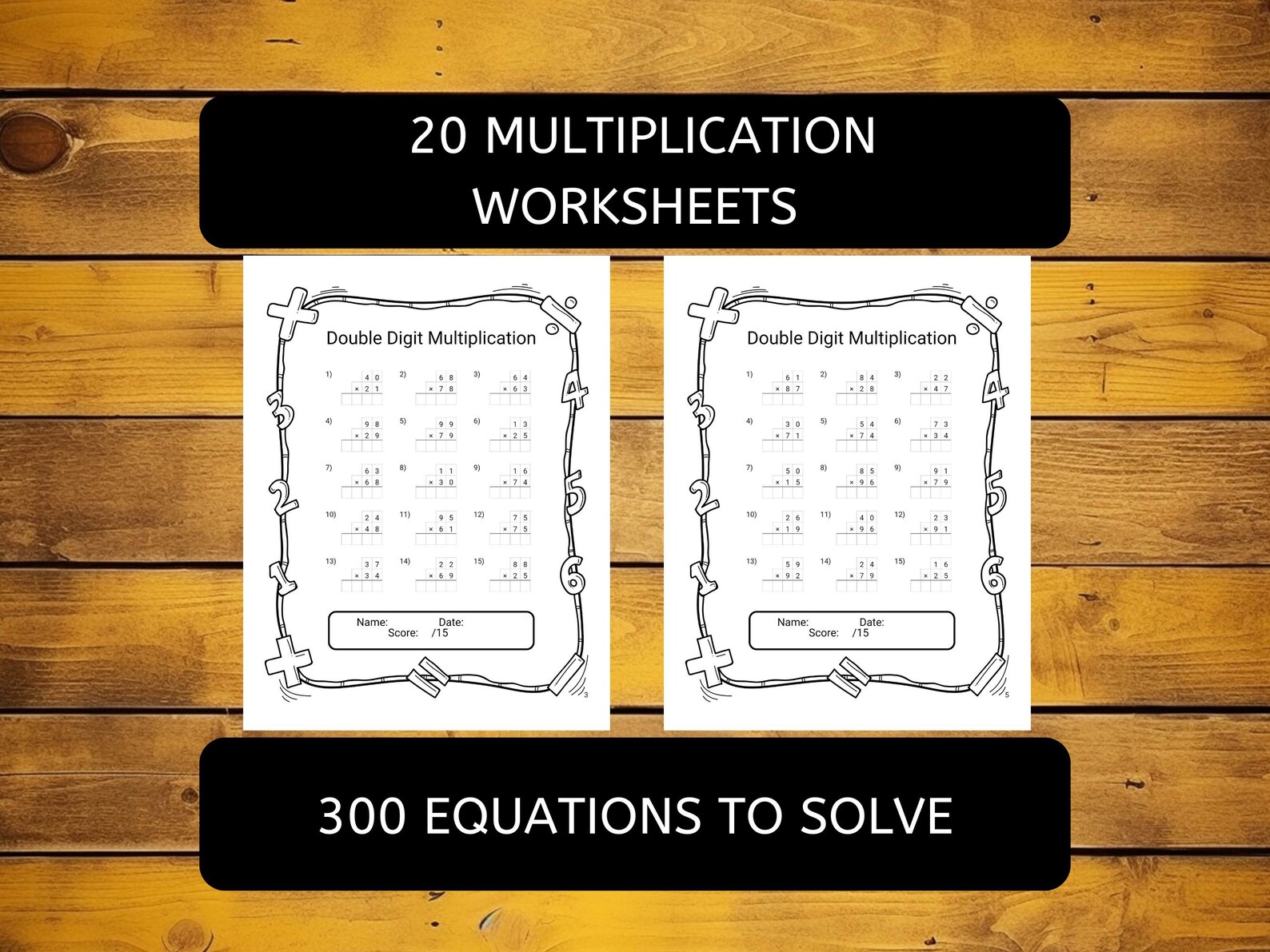 20 Printable Math Double Digit Multiplication Practice Worksheets - Etsy