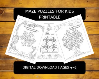 Six Printable Kids Maze Pages • Mazes for Kids Ages 4-8 • Preschool ...