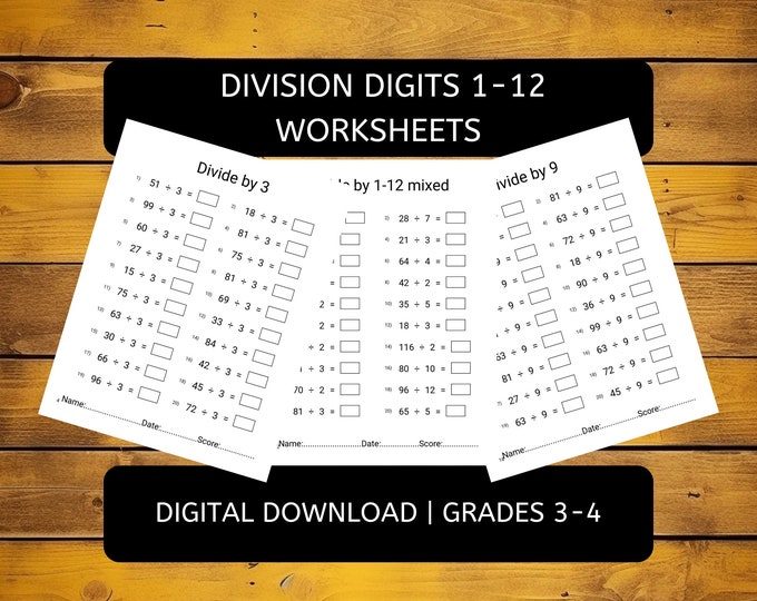 25 Printable Division Worksheets PDF Download, Fill in the Blanks ...